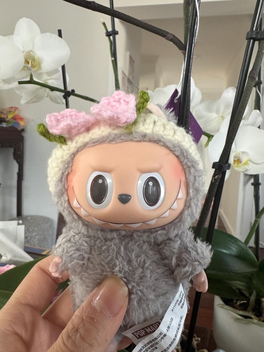 Handmade Labubu White/ Pink Flower Headband *dolls Not Included* - Etsy