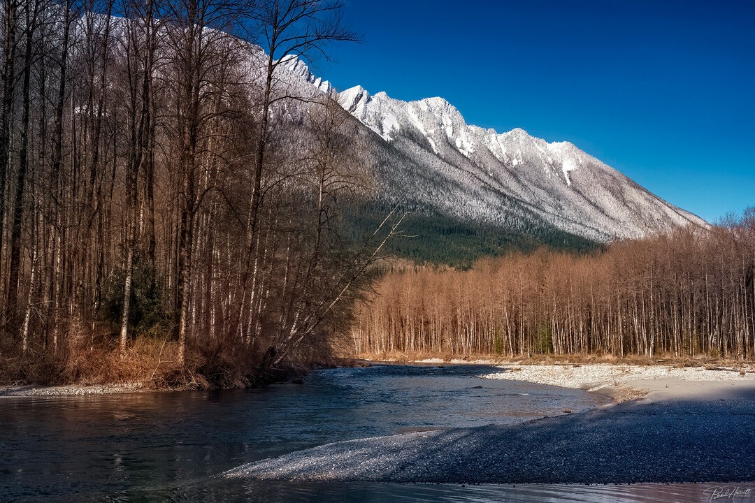 North Fork Stillaguamish River - Winter - Wall Art - Landscape ...