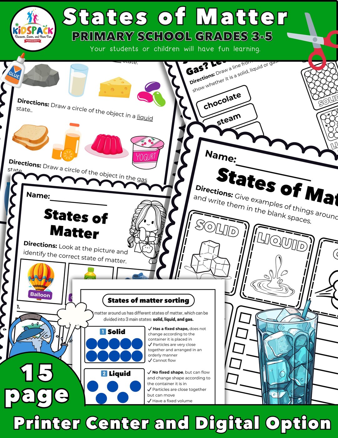 State of Separation of Matter | Change of State of Matter | Worksheet ...