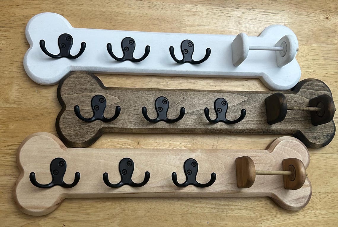 Wooden Dogbone Leash Hanger - Etsy