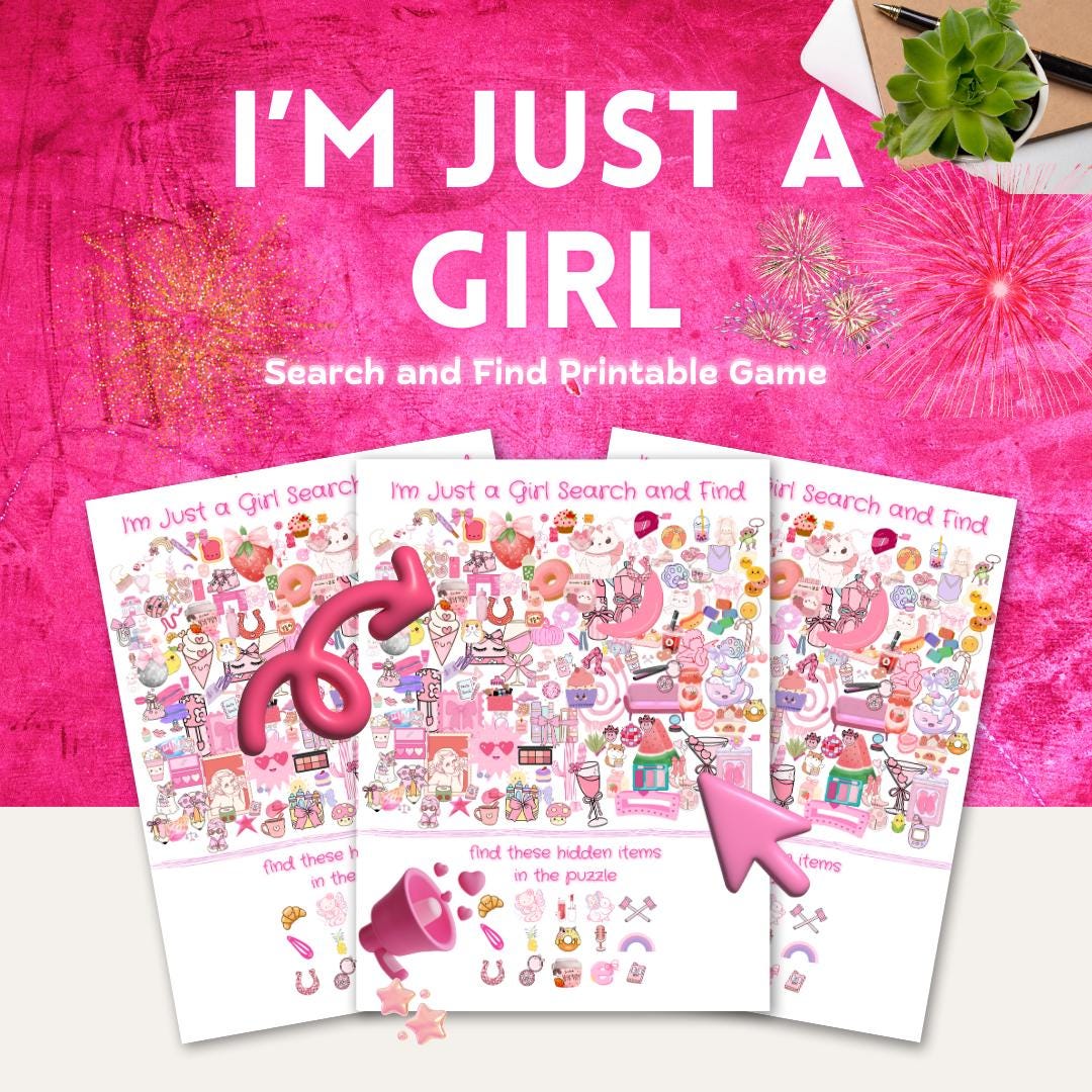 I Spy Printable Coloring Pages I Spy Game I Spy Girly Aesthetic ...