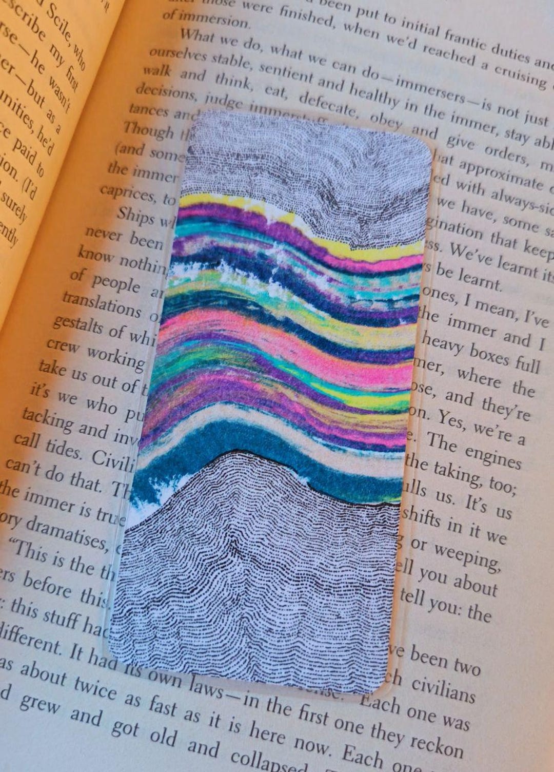 Colorful Abstract Bookmark – Handmade Art Bookmark for Book Lovers - Etsy