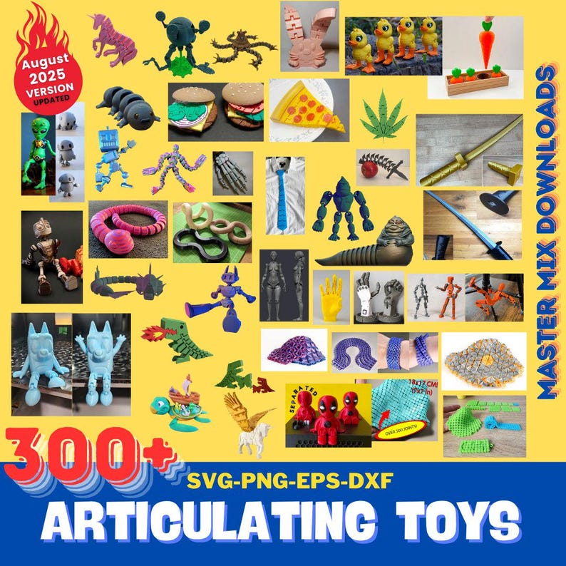 Articulating Toys STL Bundle | 300+ 3D Print Files for Poseable Robots ...