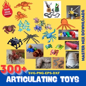 Articulating Toys 3D Printer STL Bundle – 300+ Robots, Dinosaurs ...