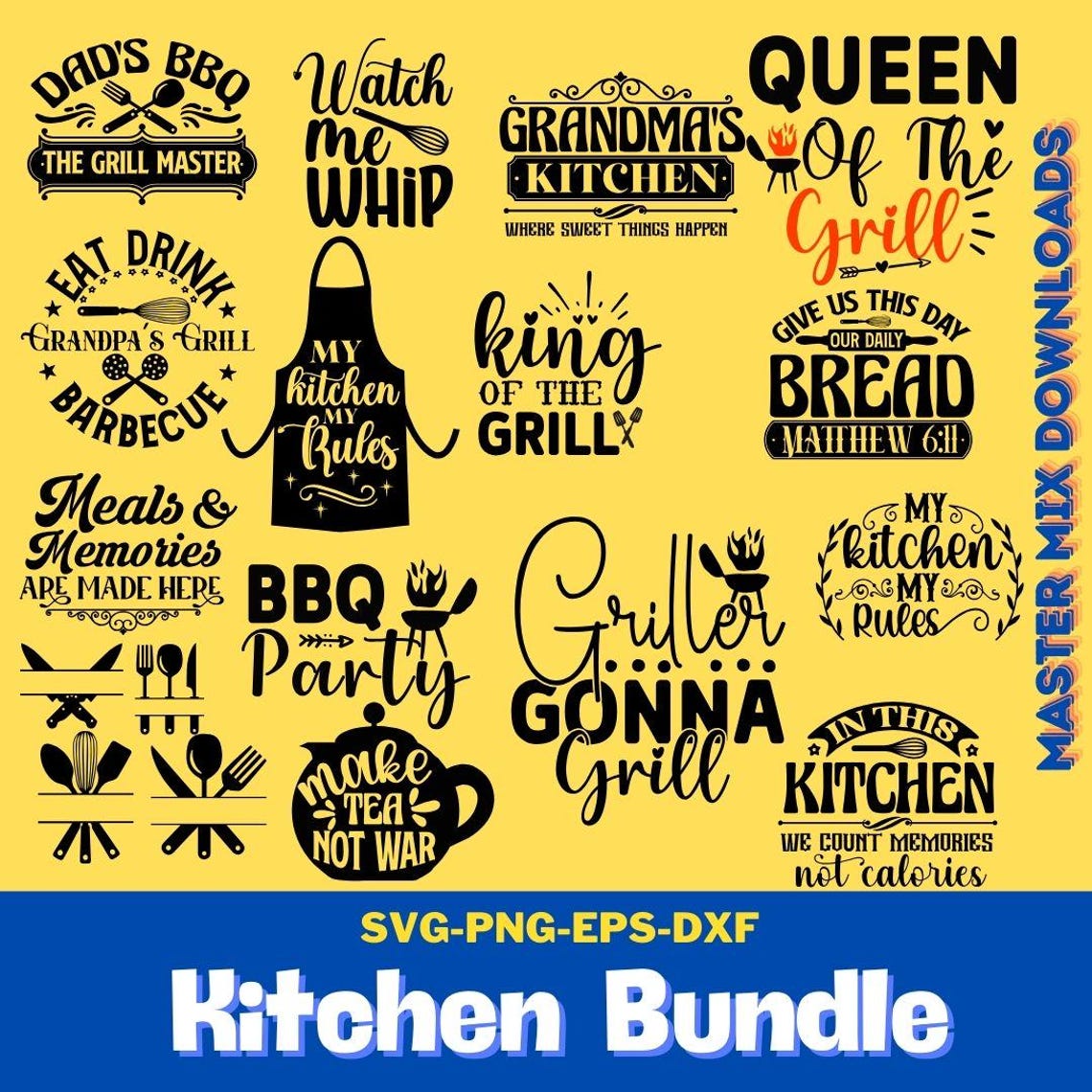 Kitchen SVG Bundle: 300+ Foodie Designs (digital Download) - Etsy