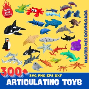 Articulating Toys 3D Printer STL Bundle – 300+ Robots, Dinosaurs ...