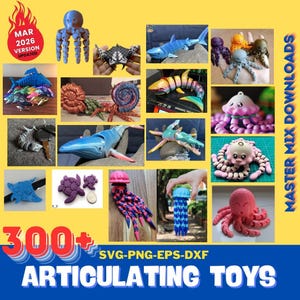 Articulating Toys 3D Printer STL Bundle – 300+ Robots, Dinosaurs ...