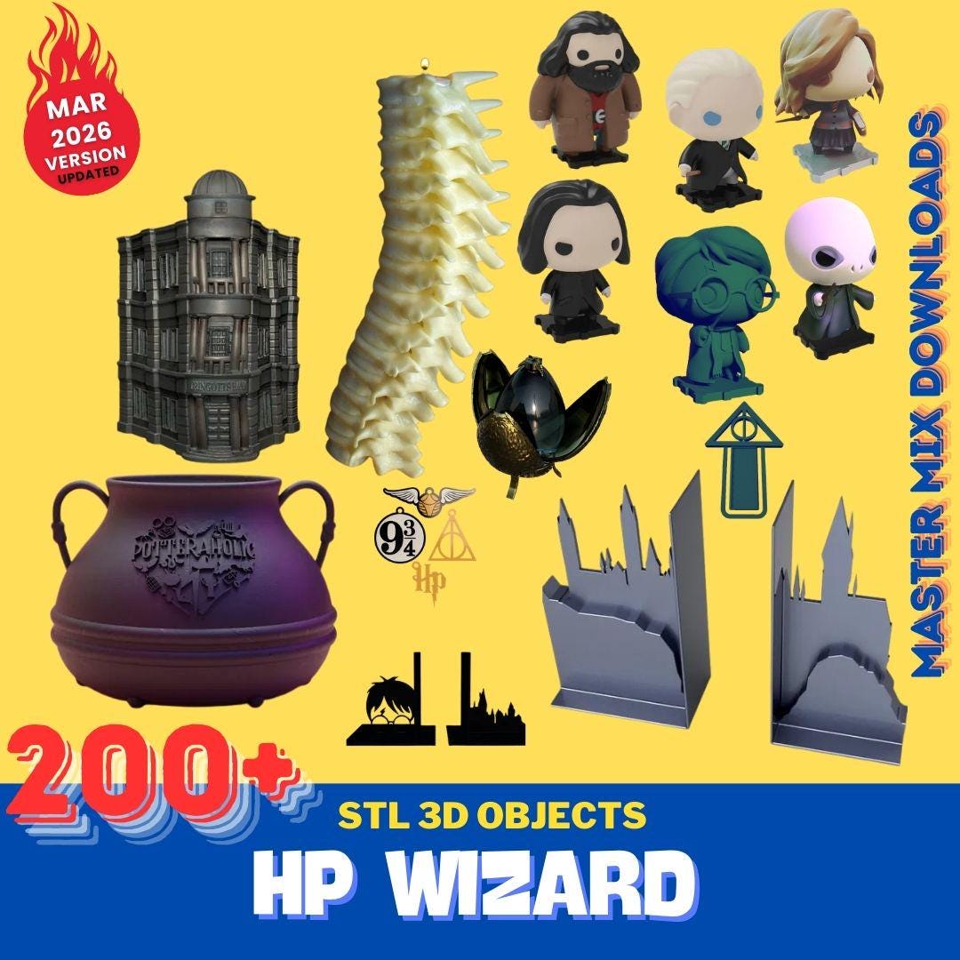 Wizard 3D Printer STL Bundle – 100+ Wands, Chess Pieces, Cookie Cutters ...