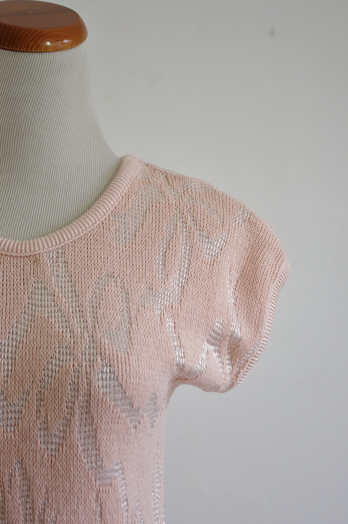 Vintage Pink Sweater Knit Separates Pink Short Sleeve - Etsy