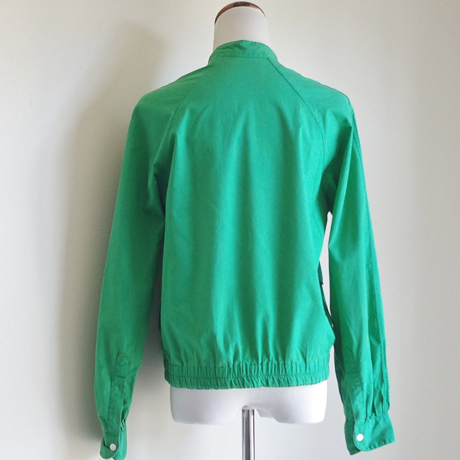 Vintage Cotton Jacket, Kelly Green Jacket, 80s Jacket, Raglan Sleeve ...