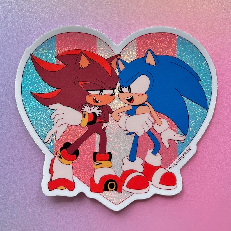 Sonadow Trans Pride Holographic Sticker Sonic the Hedgehog Shadow the ...