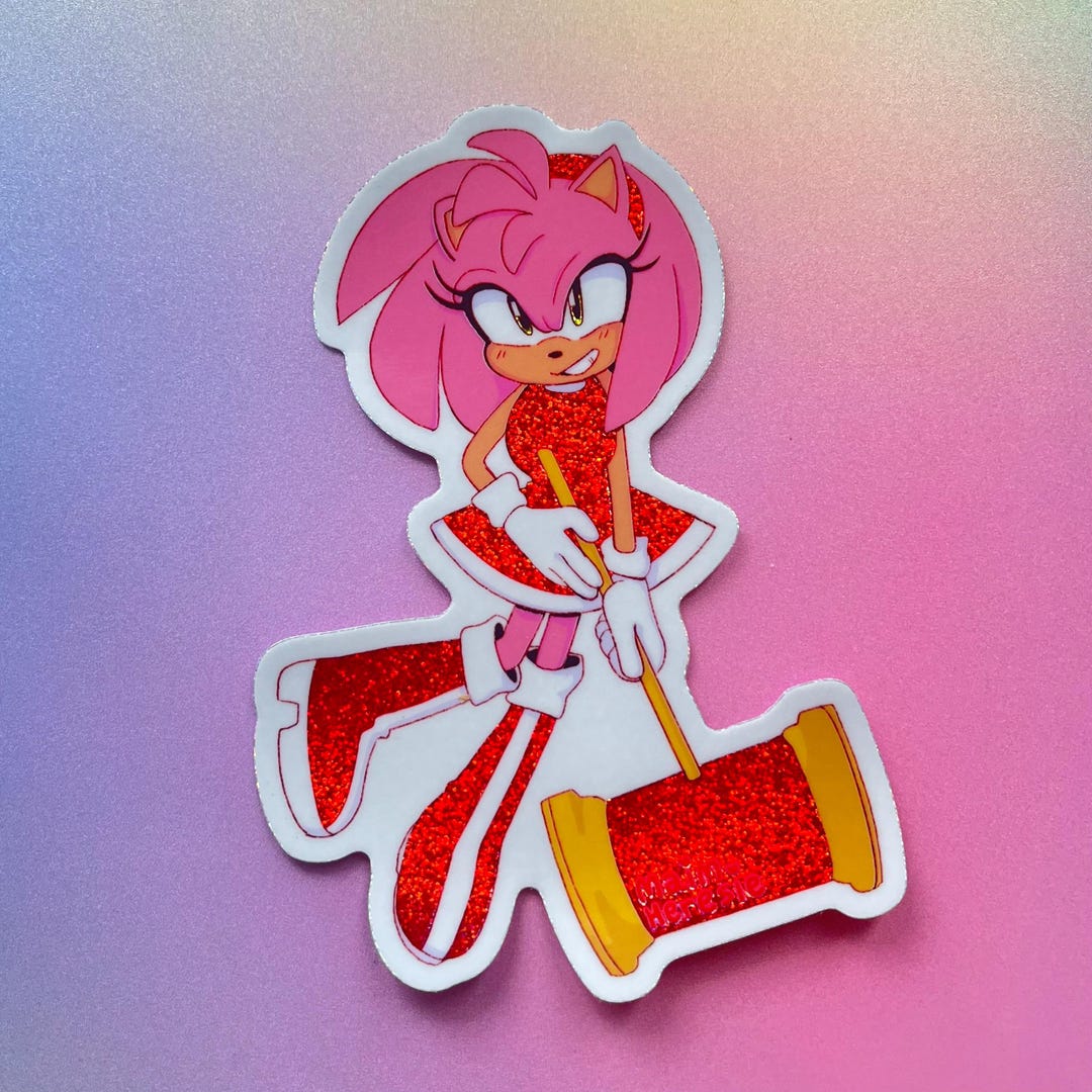 Amy Rose Sparkle Sticker Sonic the Hedgehog Sega - Etsy