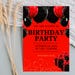 Red & Black Birthday Invitation – Canva Editable Template – Printable ...