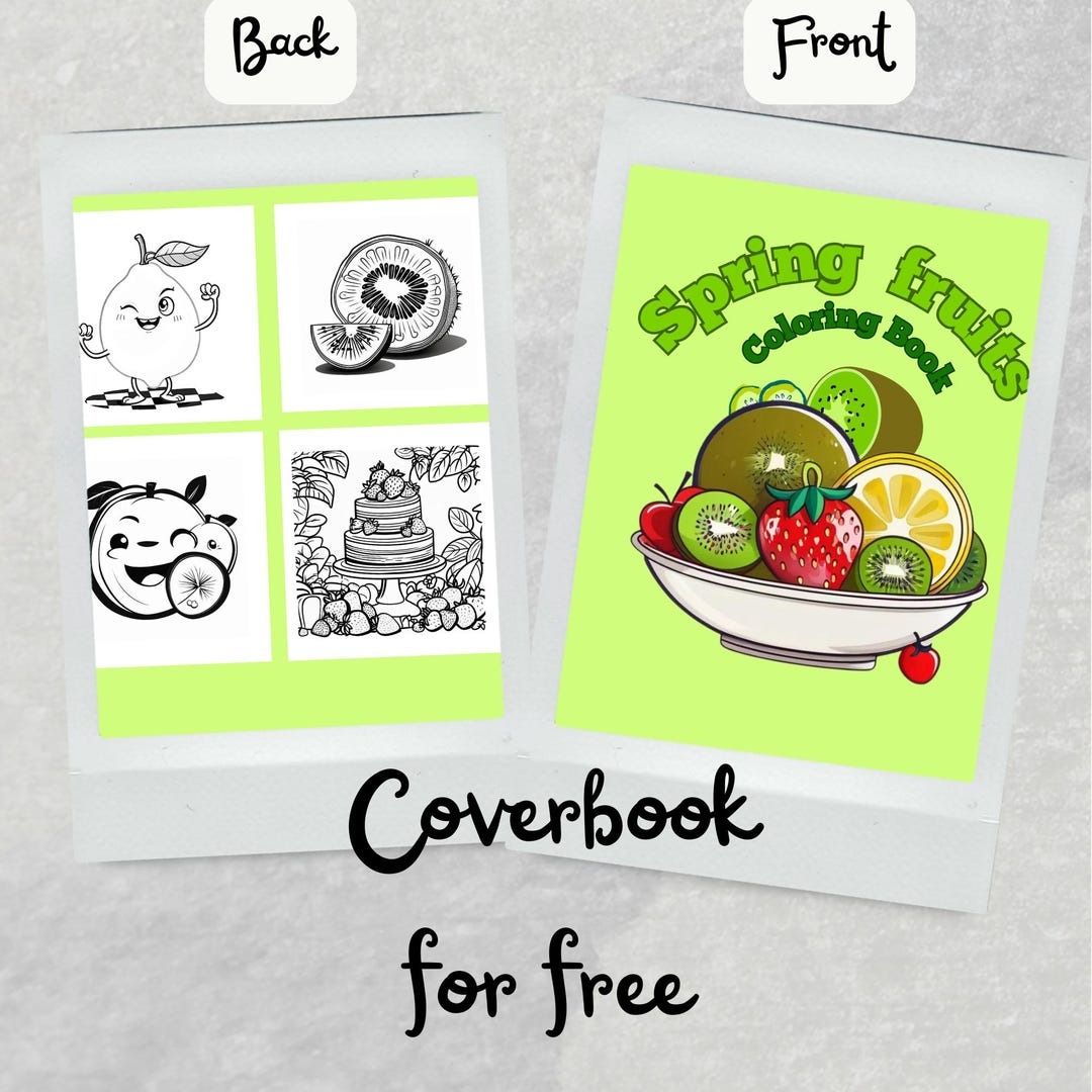 Spring Fruits Coloring Pages: Kids & Adults Printable (PDF) - Etsy