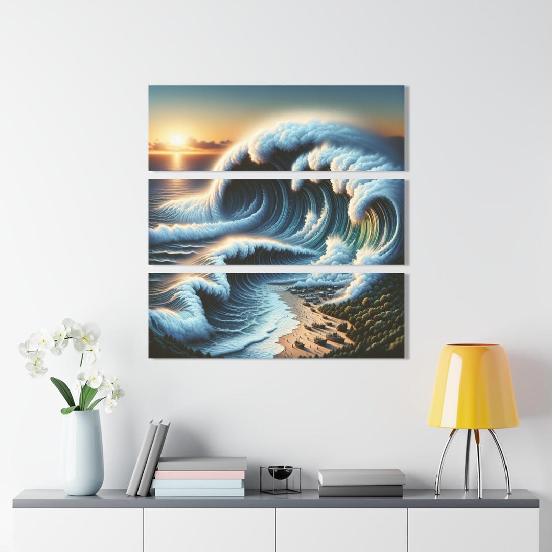 Acrylic Prints (triptych), Ocean Wave Wall Art, Coastal Home Decor ...
