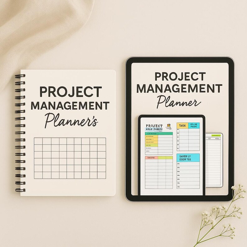 Project Management Planner | Digital Printable for Task Tracking ...