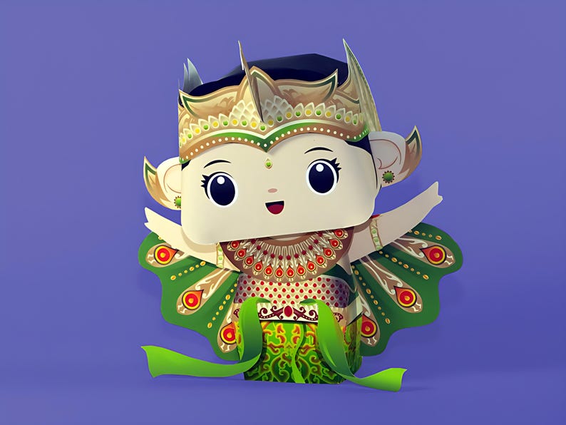 Creative DIY Paper Toy – Chibi Traditional Indonesian Dress ...