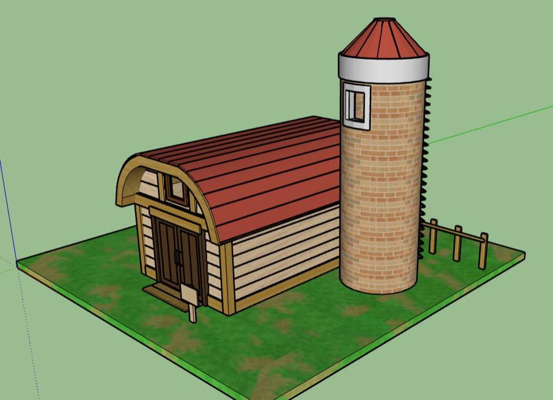 3D Print Design Cute Farm Barn and Silo Diorama, Create Your Own Barn ...