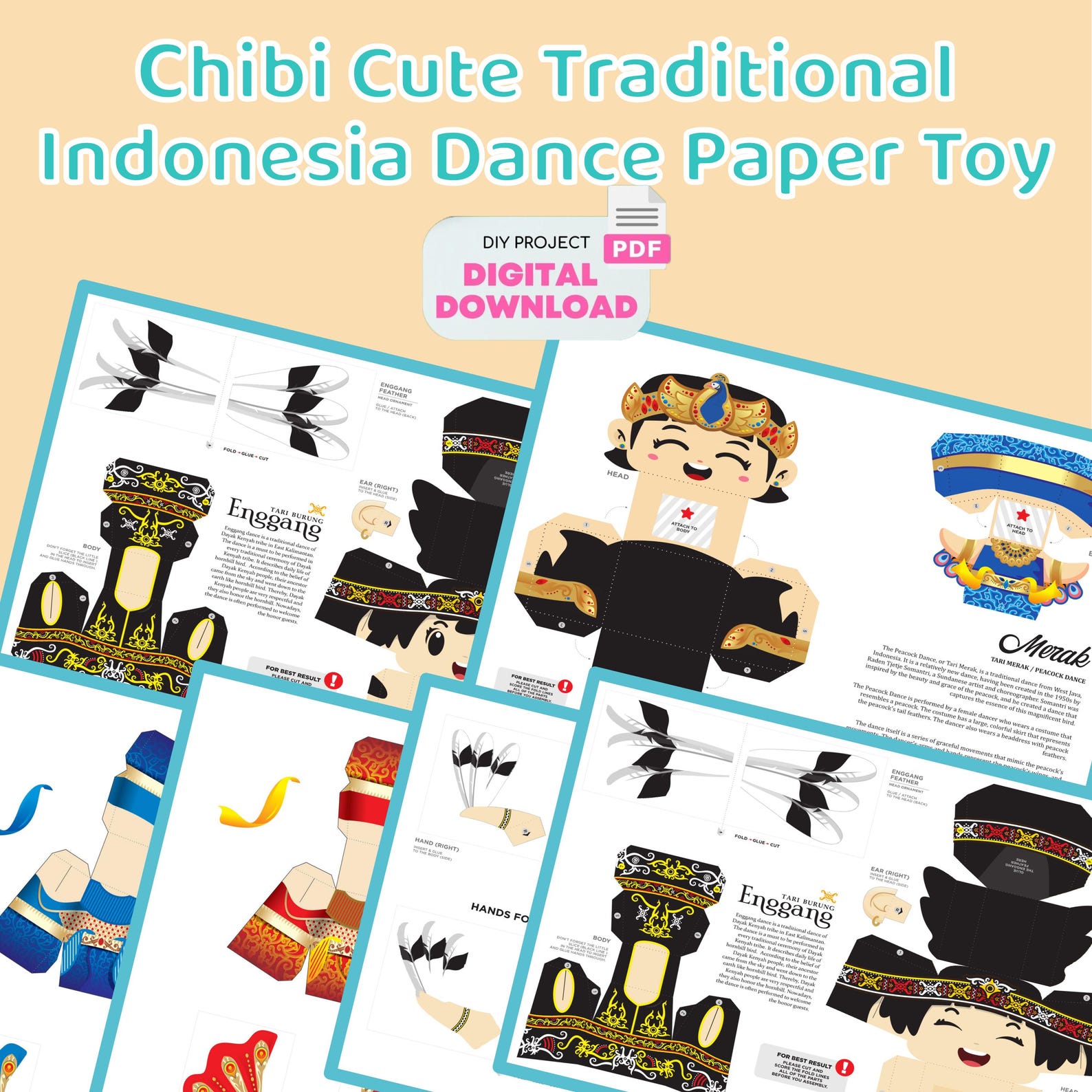 Creative DIY Paper Toy – Chibi Traditional Indonesian Dress ...