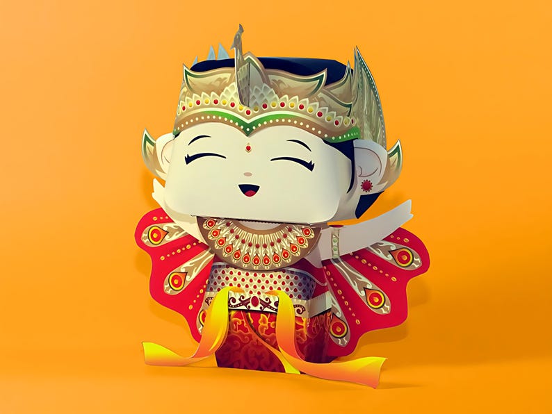 Creative DIY Paper Toy – Chibi Traditional Indonesian Dress ...
