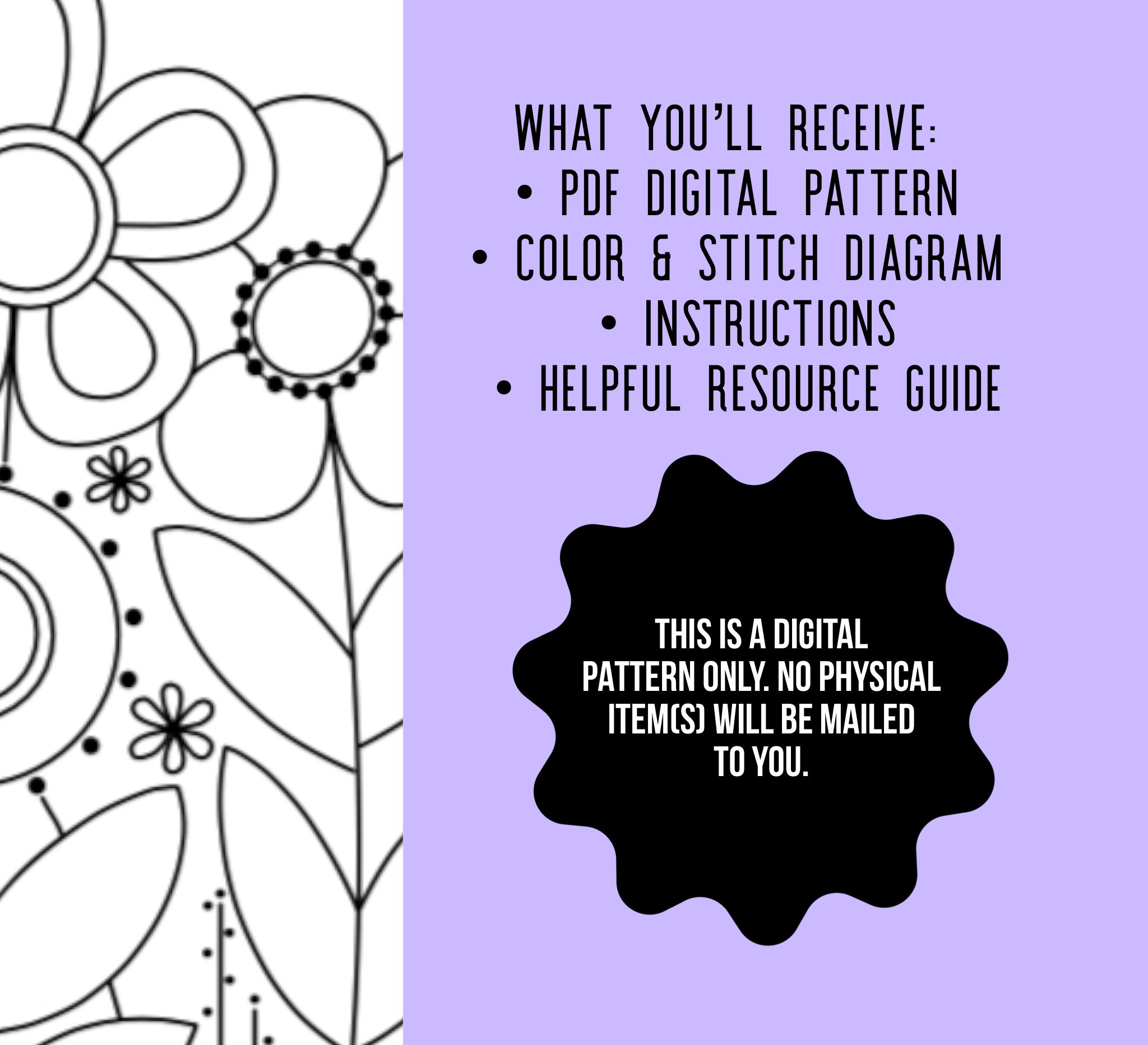 Vintage-inspired Crewel Embroidery PDF Digital Pattern | “scandi ...