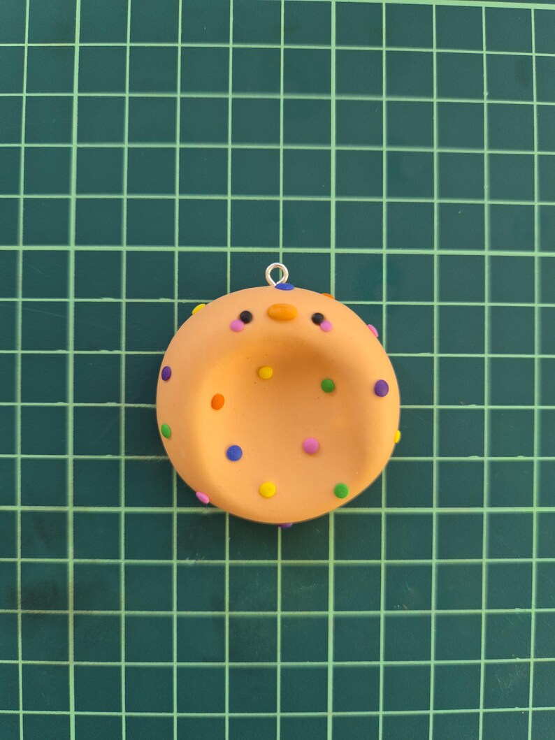 Mochi Duck Worry Stone: Polymer Clay Anxiety Relief Keychain Peach ...