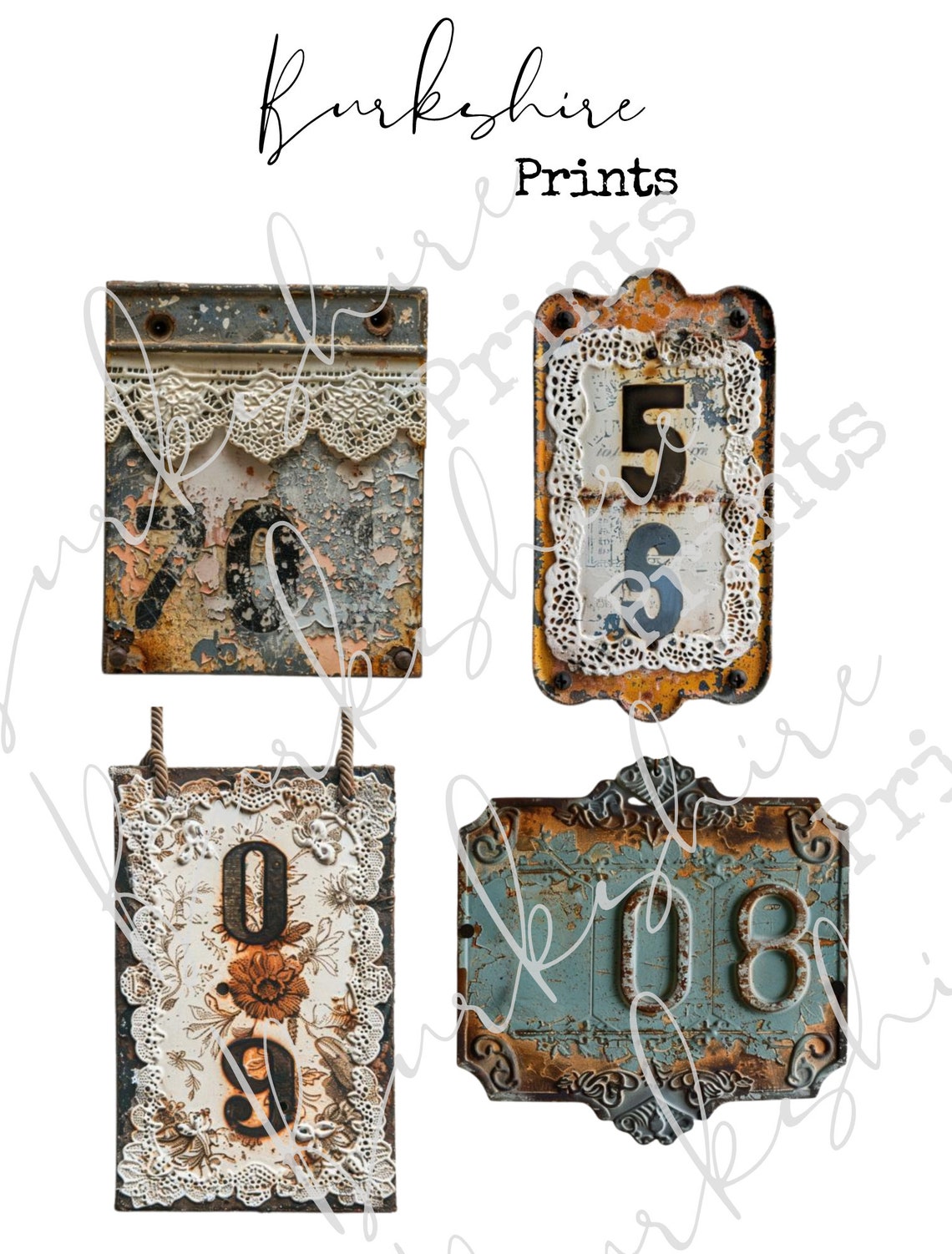 Industrial Grunge Steampunk Tags / Fussy Cut Number Tags / Ephemera ...