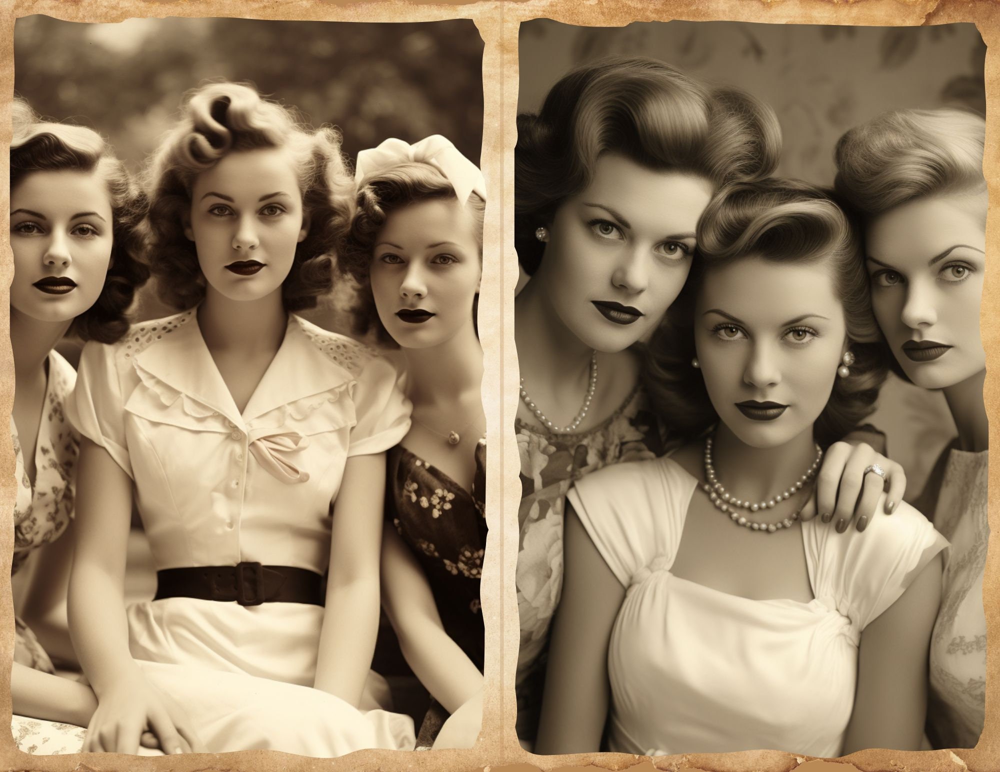 Victorian Flapper 50's 60's Women Half Paper Ephemera Collage Junk ...