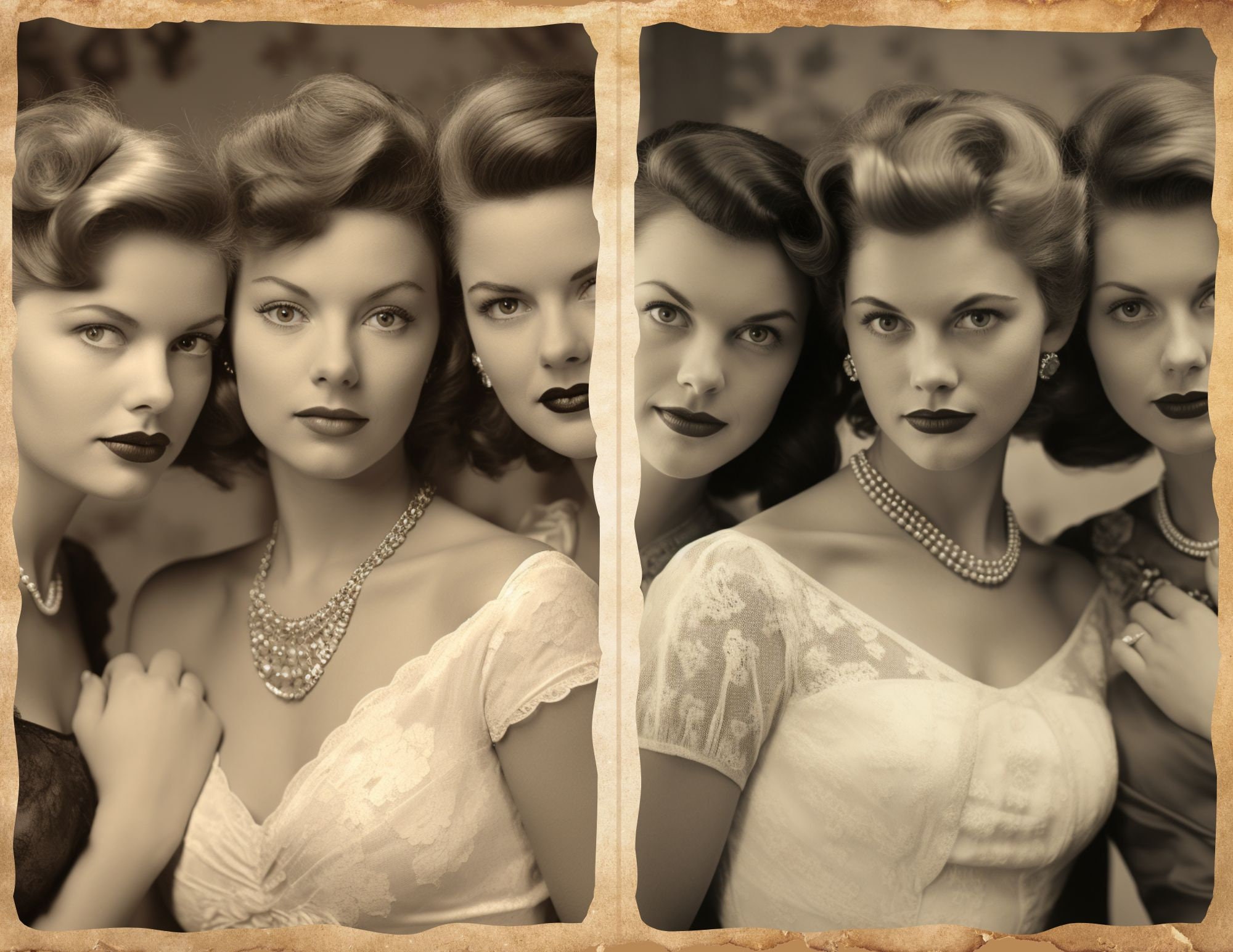 Victorian Flapper 50's 60's Women Half Paper Ephemera Collage Junk ...