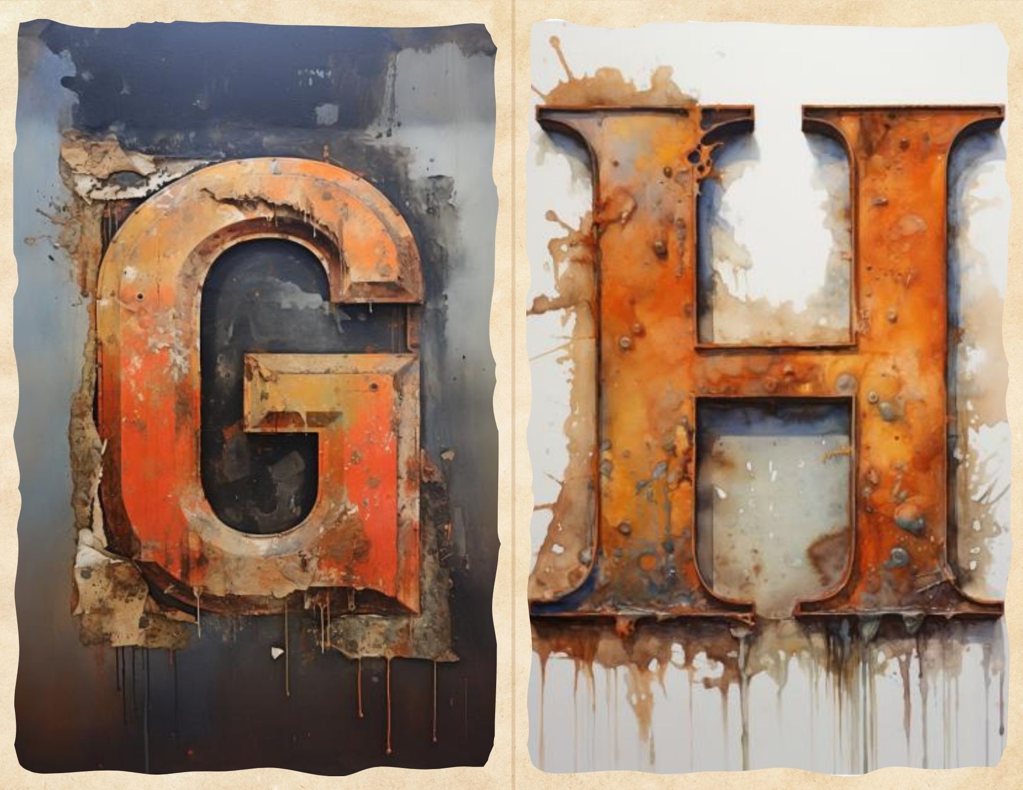 Rustic Alphabet & Numbers Kit / Printable Junk Journal Supplies ...