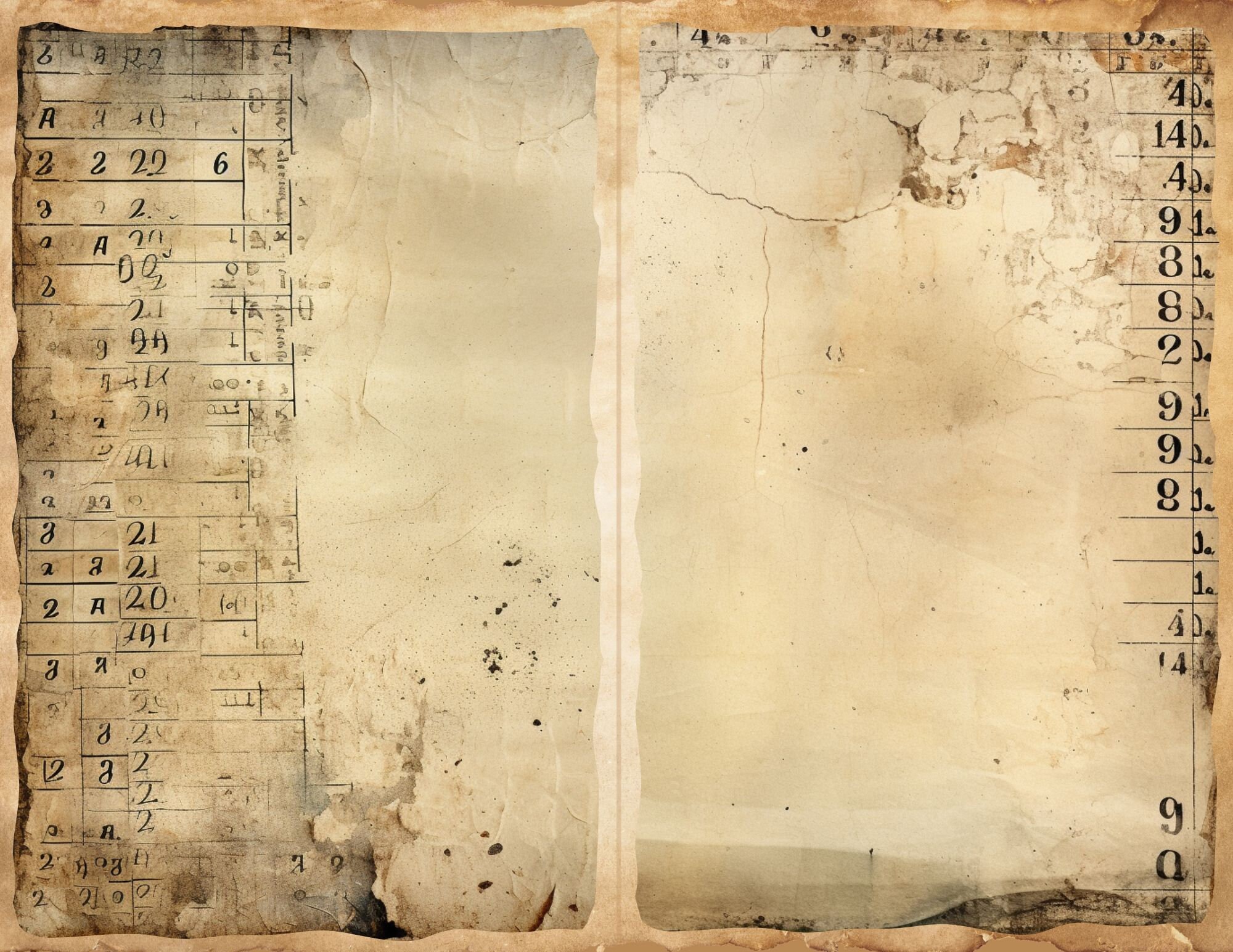Old Vintage Torn Paper With Numbers Cards Mix Media Collage Junk ...