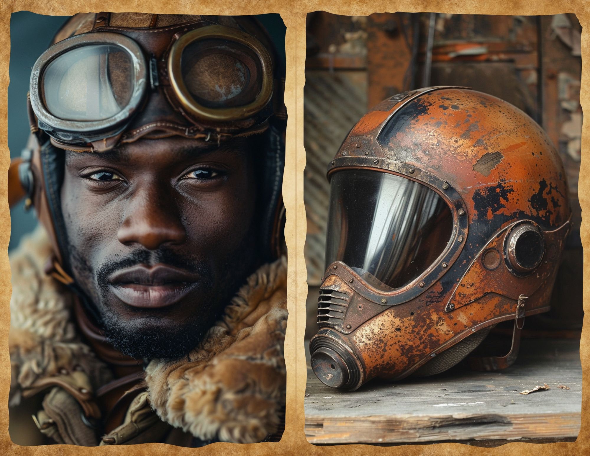 Vintage Black Pilot Junk Journal Pages, Rustic Photo, Airplane Pilot ...