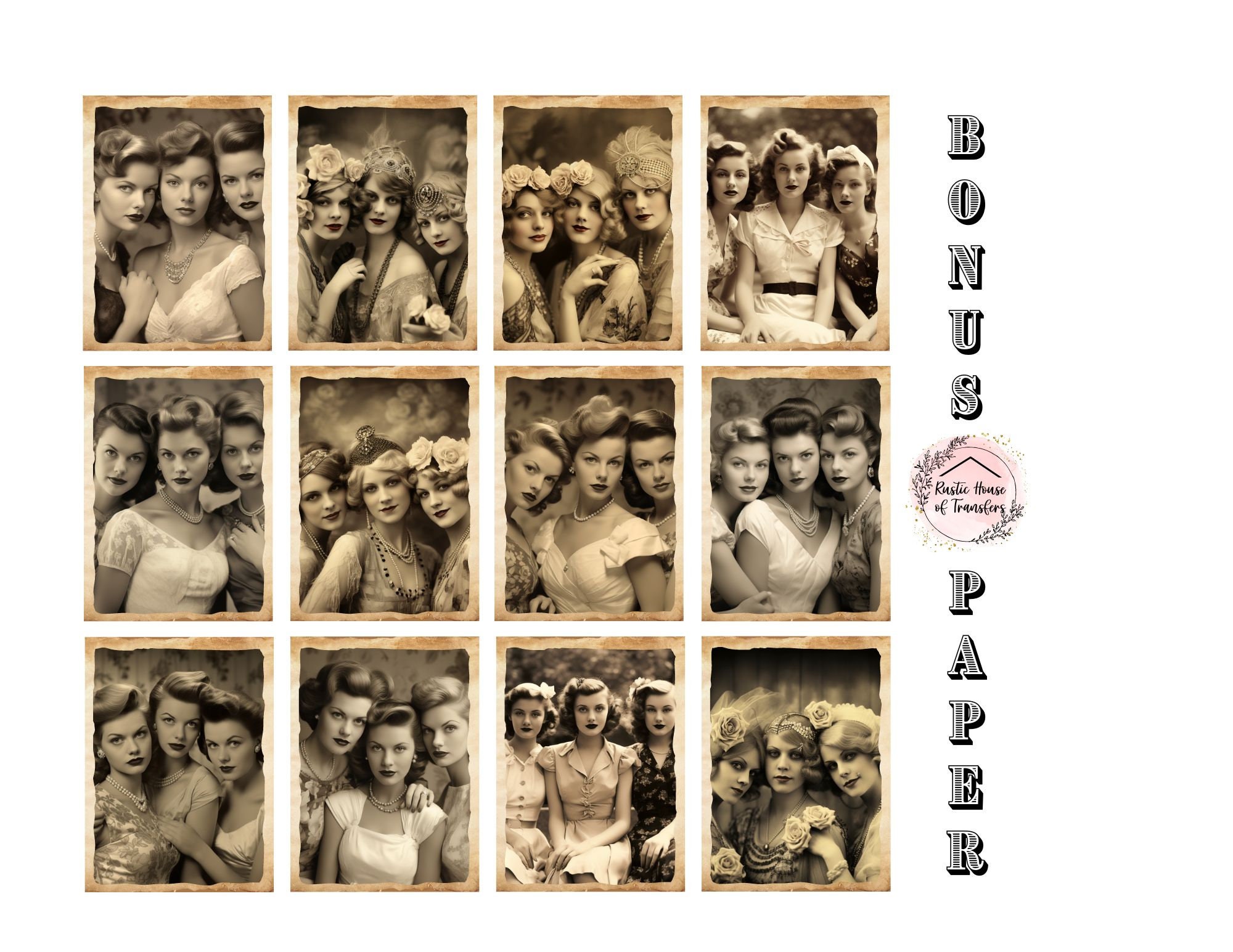 Victorian Flapper 50's 60's Women Half Paper Ephemera Collage Junk ...