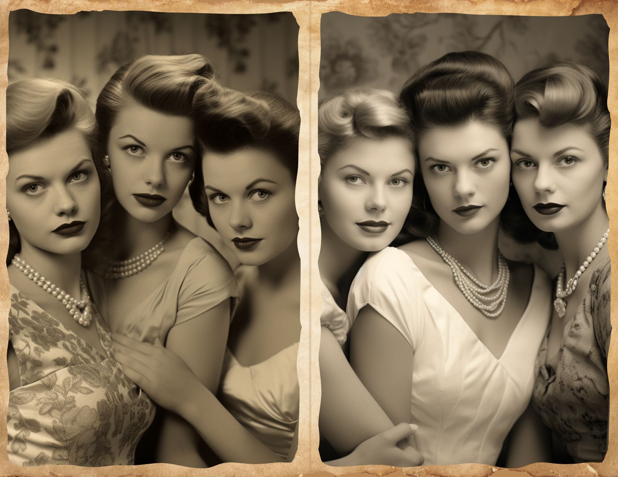 Victorian Flapper 50's 60's Women Half Paper Ephemera Collage Junk ...