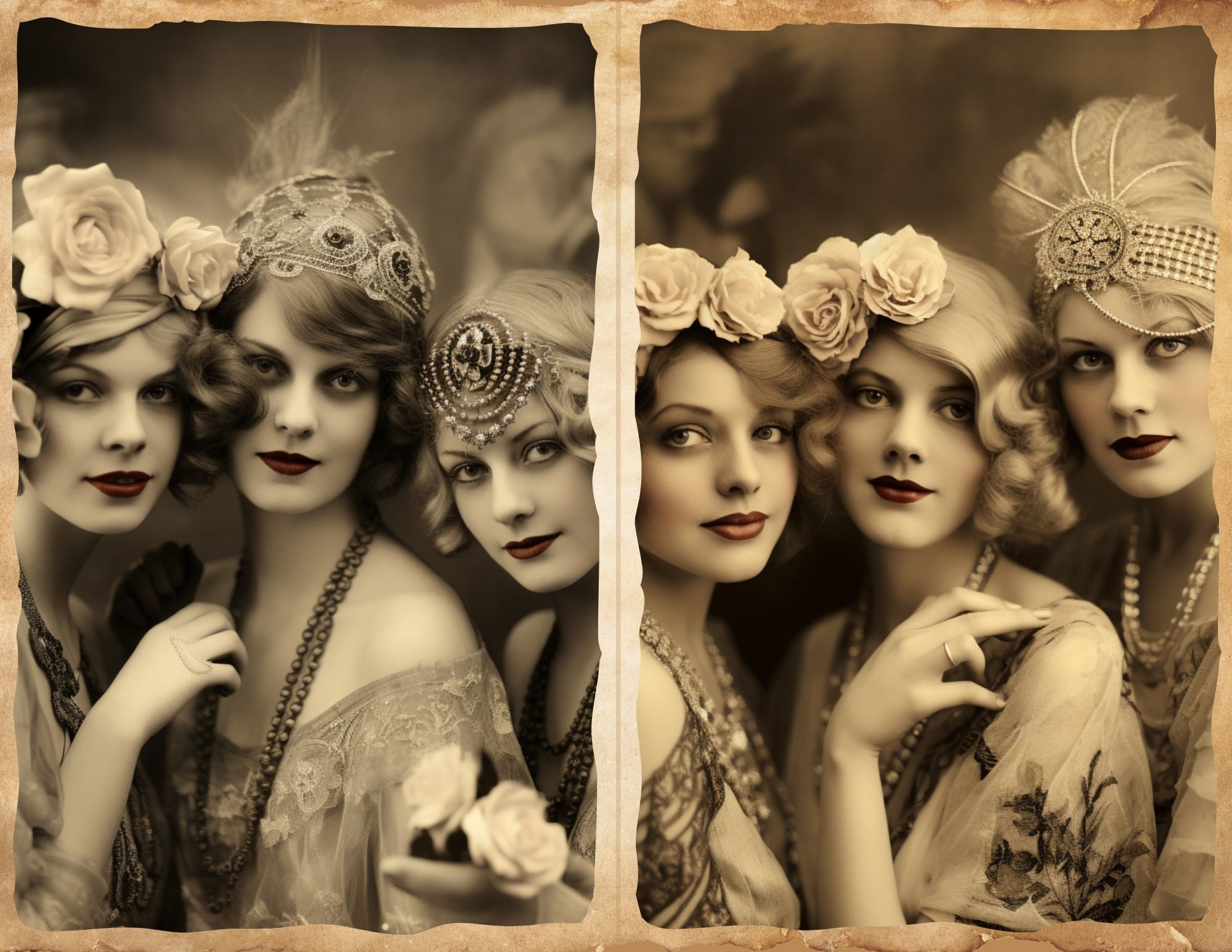 Victorian Flapper 50's 60's Women Half Paper Ephemera Collage Junk ...