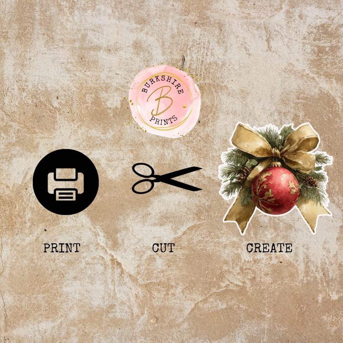 Red & Gold Christmas Ornament Clipart | Watercolor Pinecone Bow ...