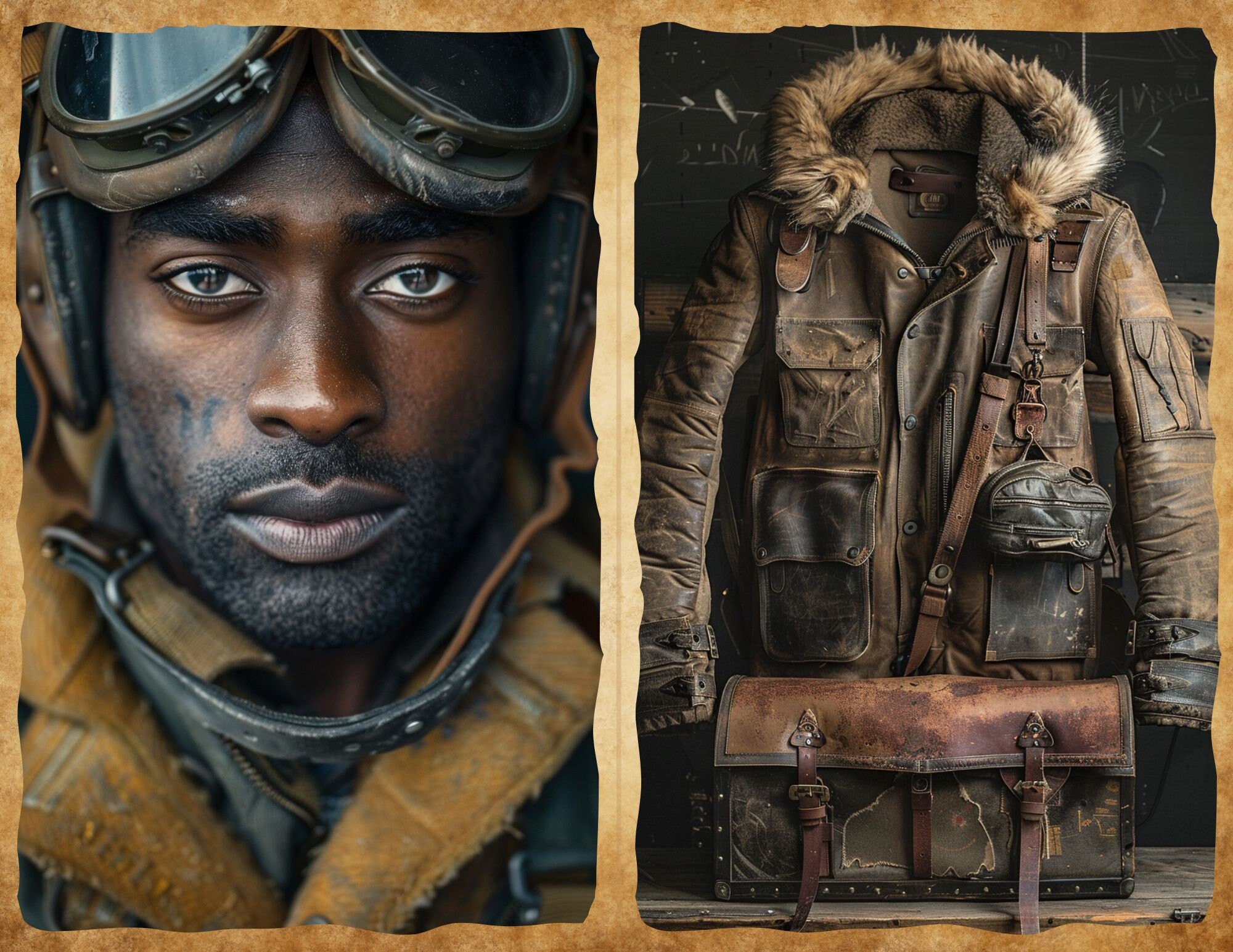 Vintage Black Pilot Junk Journal Pages, Rustic Photo, Airplane Pilot ...