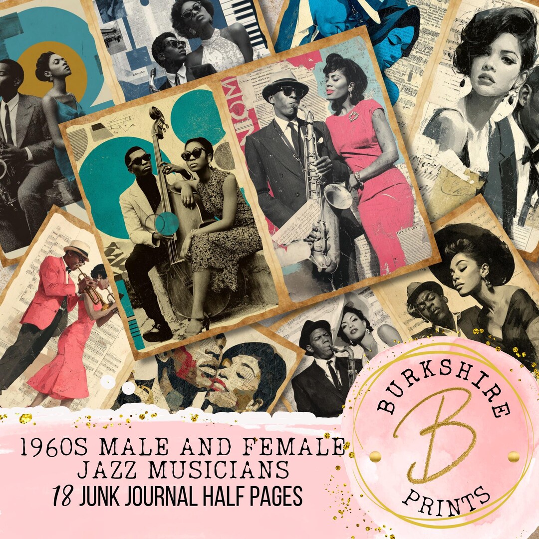1960s Male and Female Jazz Musicians, Swinging Sixties Junk Journal ...