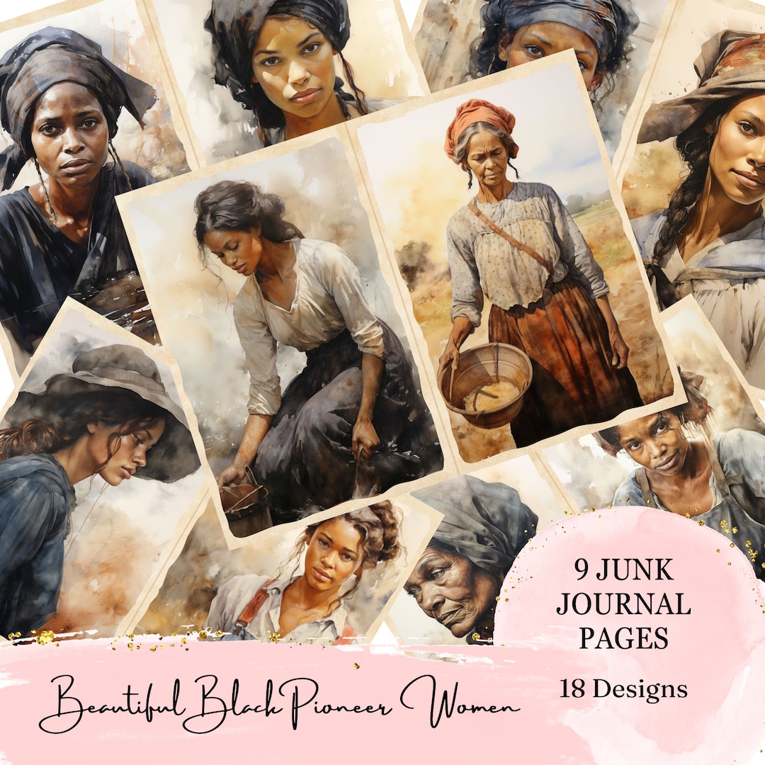 Beautiful Black Pioneer Women Junk Journal Kit Ephemera Collage Junk ...