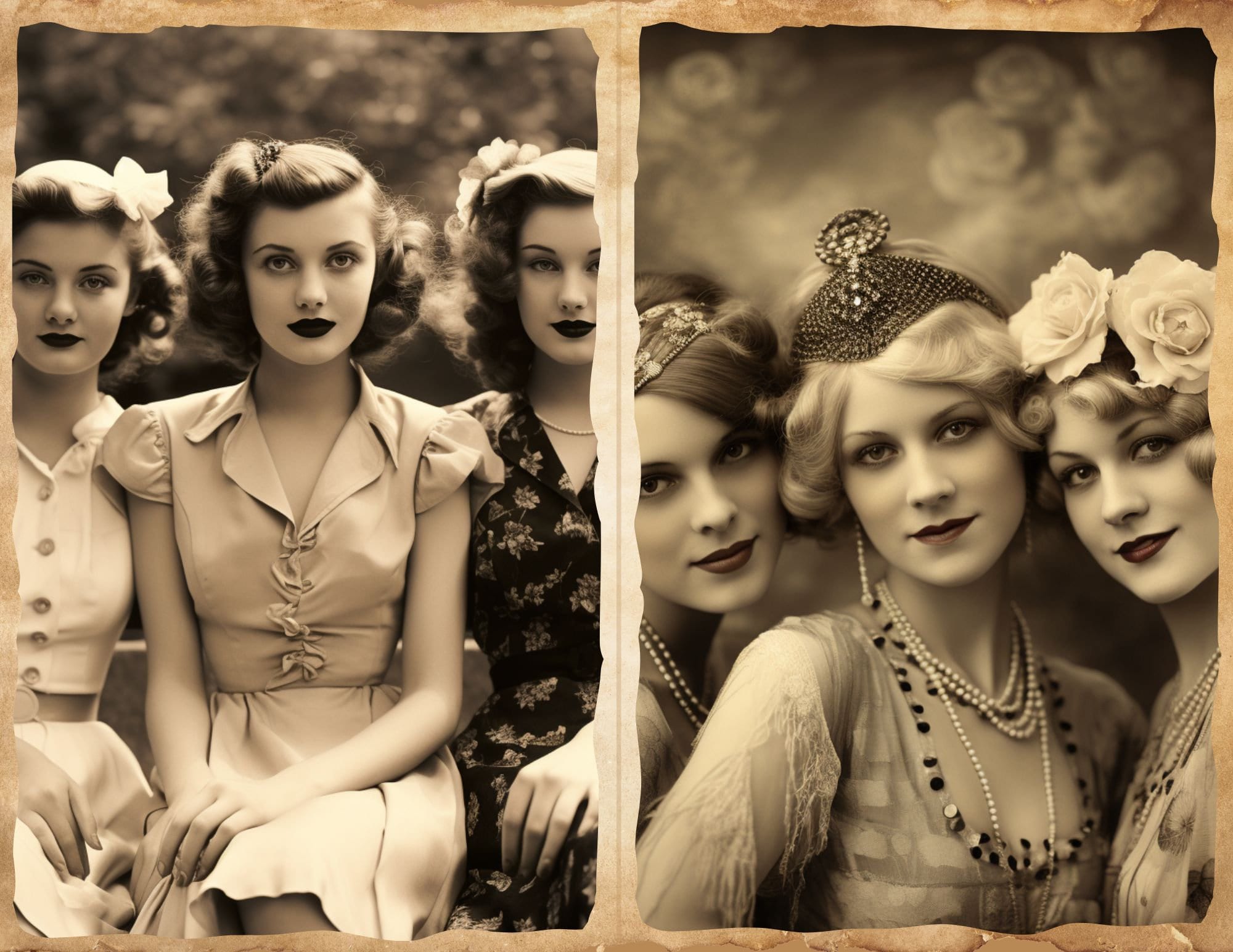 Victorian Flapper 50's 60's Women Half Paper Ephemera Collage Junk ...