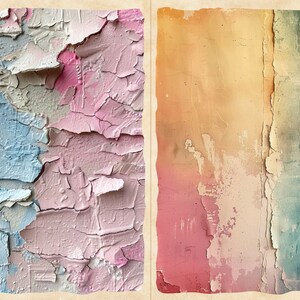 Chippy Distressed Vintage Pastel Paper Half Paper Collage Junk Journal ...