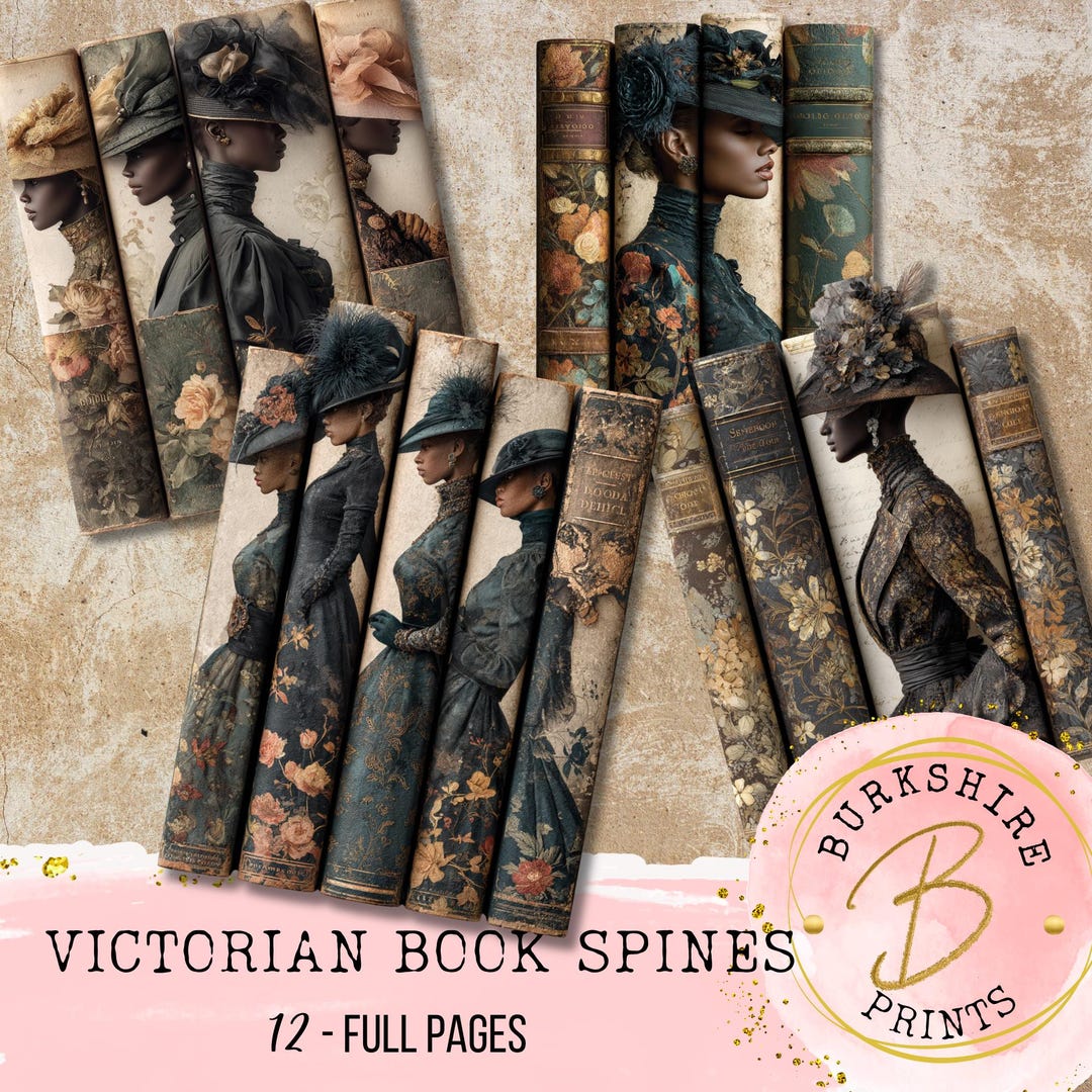 Victorian African American Book Spines Ephemera L Vintage Black Woman ...