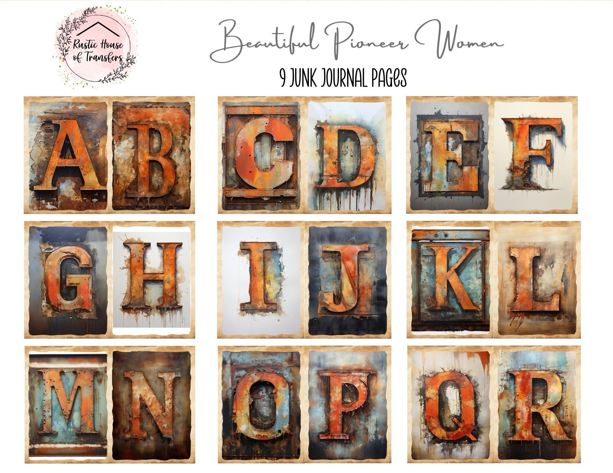 Rustic Alphabet & Numbers Kit / Printable Junk Journal Supplies ...
