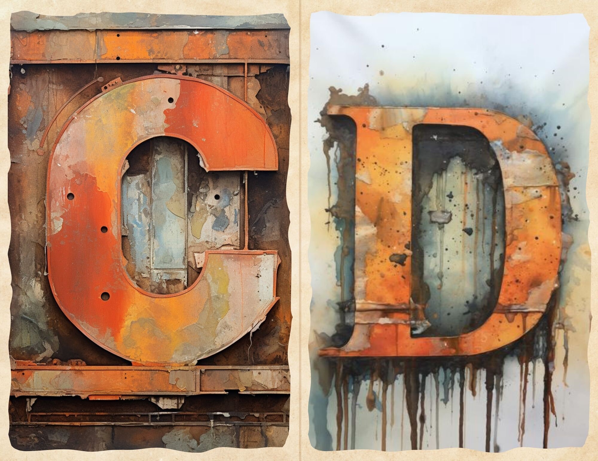 Rustic Alphabet & Numbers Kit / Printable Junk Journal Supplies ...