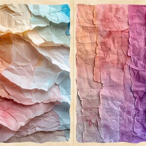 Chippy Distressed Vintage Pastel Paper Half Paper Collage Junk Journal ...