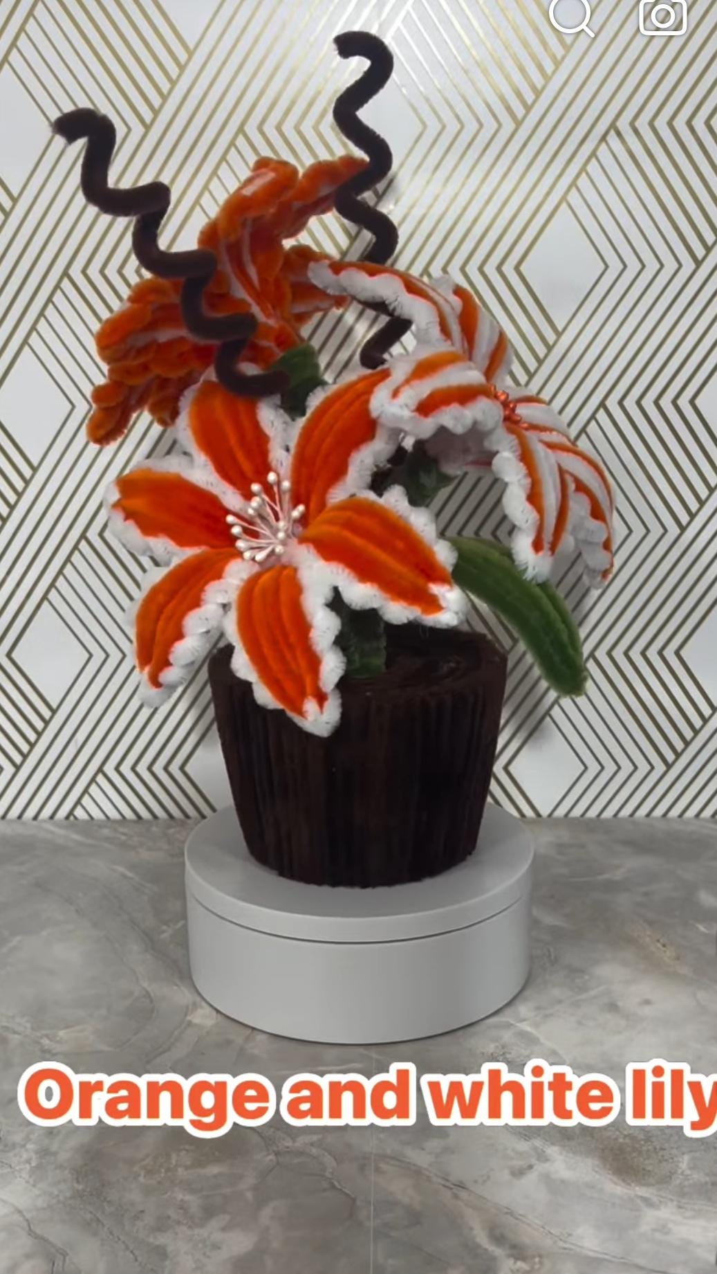 Fuzzy Wire Lily Flower Arrangement Designed by Floralforevershop - Etsy