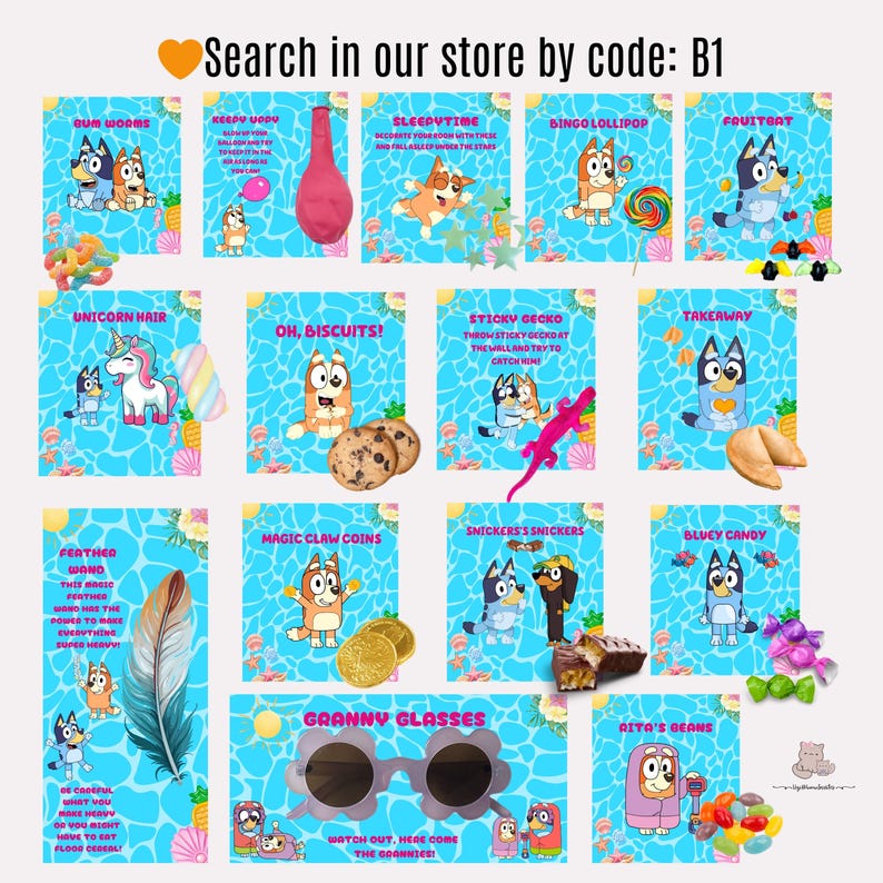 Bluey Chip Bag Label Girl Bluey and Bingo Party Favors Boy Blue Dog ...