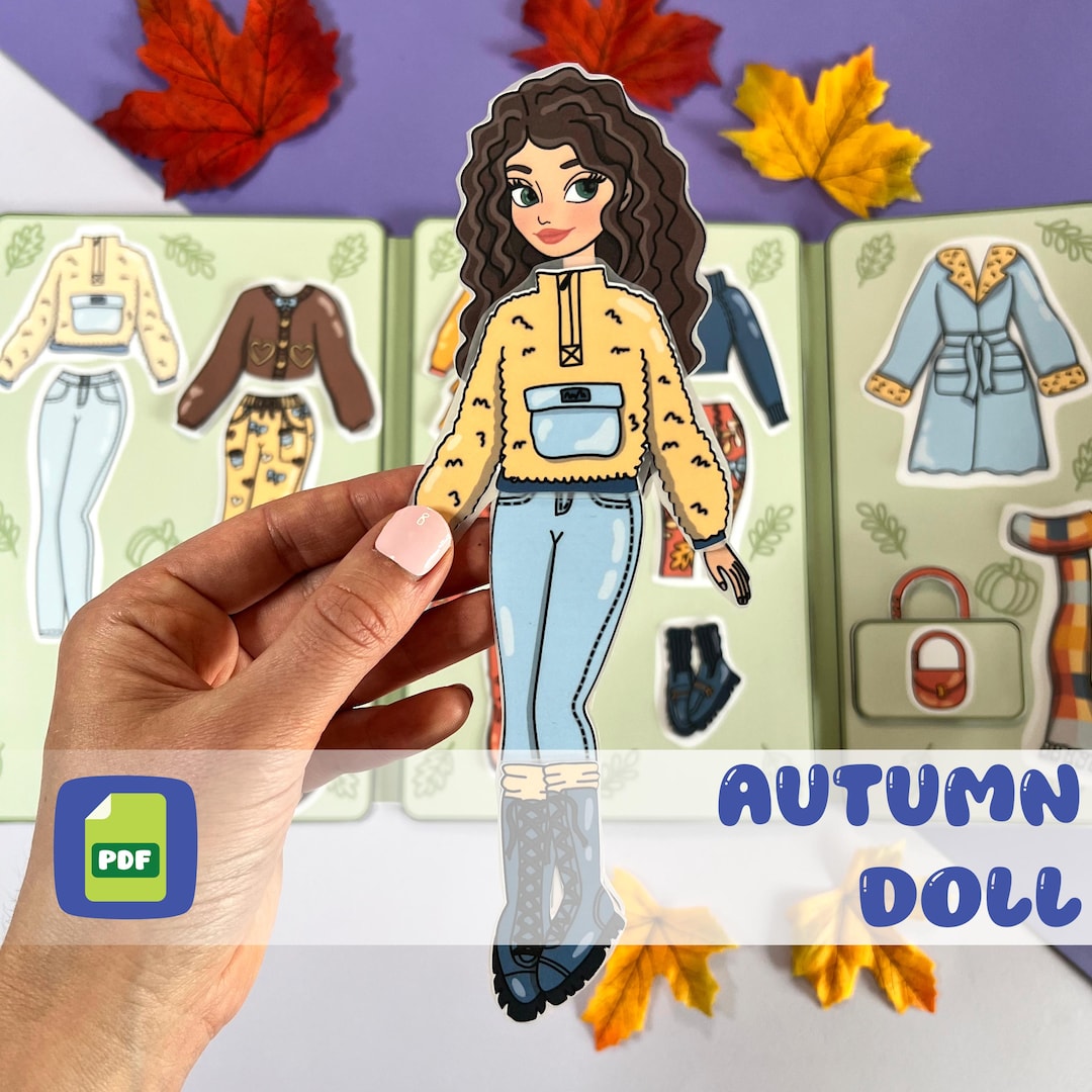 Printable Fall Paper Doll | DIY Autumn Busy Book | Quiet Book Activity ...