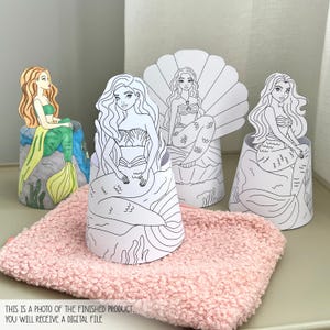 Mermaid Paper Doll 3D Coloring Template | Ocean Theme Craft | DIY Kid ...