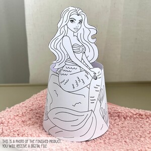 Mermaid Paper Doll 3D Coloring Template | Ocean Theme Craft | DIY Kid ...